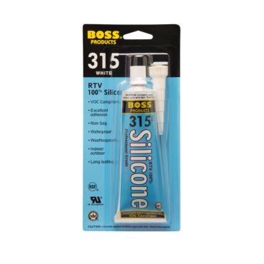 BOSS® 315 RTV Silicone Sealant - White - 3 oz.