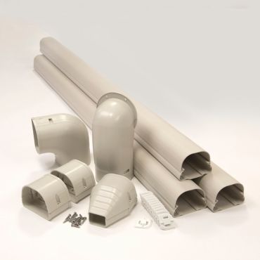 3-1/2" x 12' FORTRESS® Lineset Wall Duct Kit - Ivory