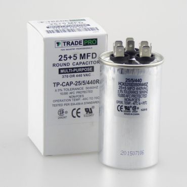 TRADEPRO® Round Run Capacitor - 25+5 MFD - 440V