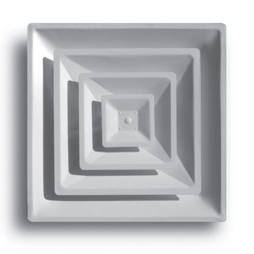 6" Collar 3 Cone T-Bar Lay In Diffuser with R6 Liner- White