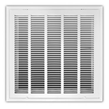 24" x 24" T-Bar Stamped Face Return Low Profile Air Filter Grille - White